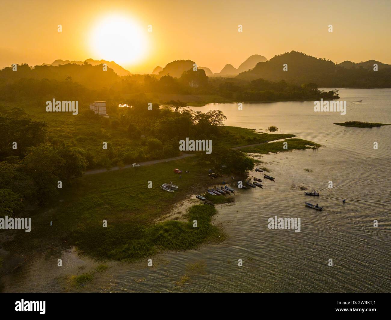 Timah Tasoh Dam Lake located at one of state of Malaysia, Perlis Stock ...