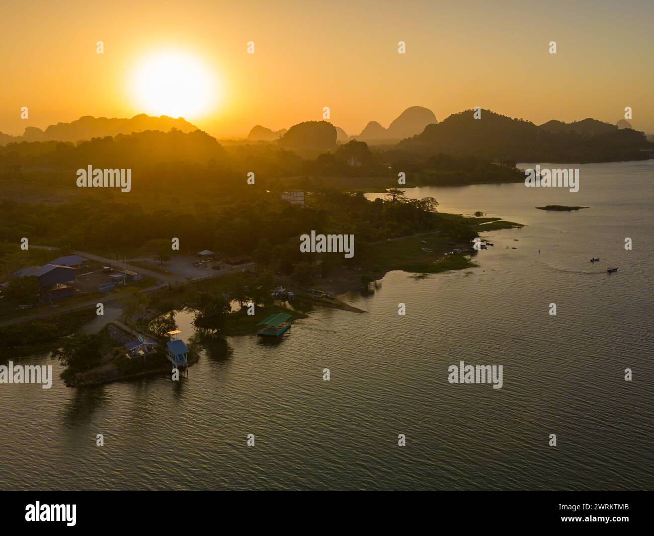 Timah Tasoh Dam Lake located at one of state of Malaysia, Perlis Stock ...