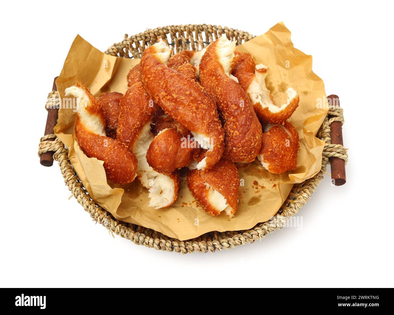 Chinese fried dough twist on white background Stock Photo - Alamy
