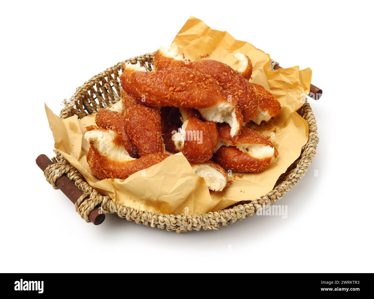 Chinese fried dough twist on white background Stock Photo - Alamy