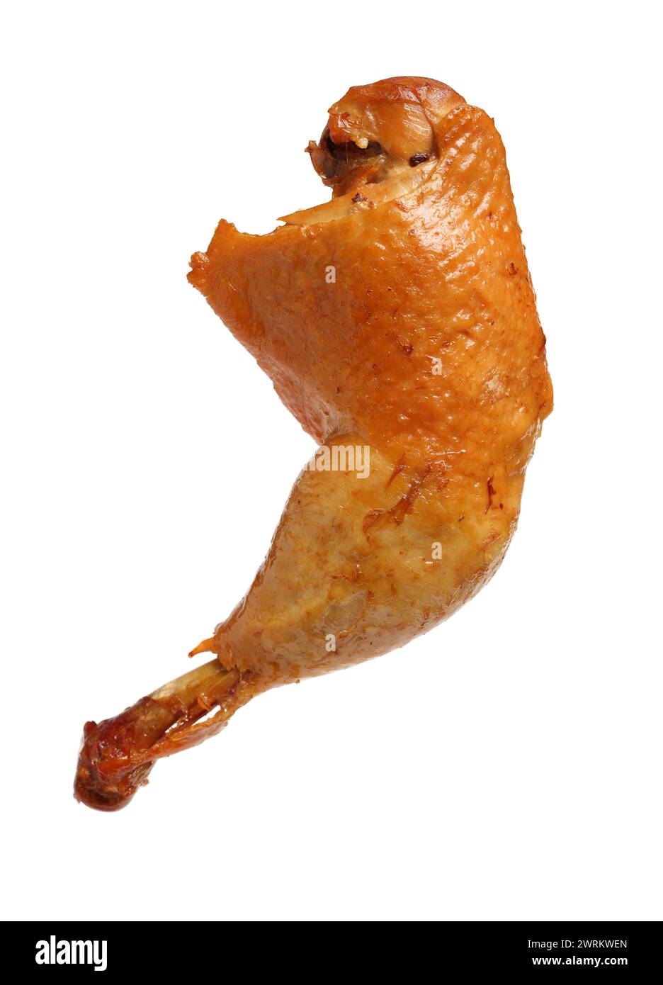 chicken leg on white background Stock Photo - Alamy