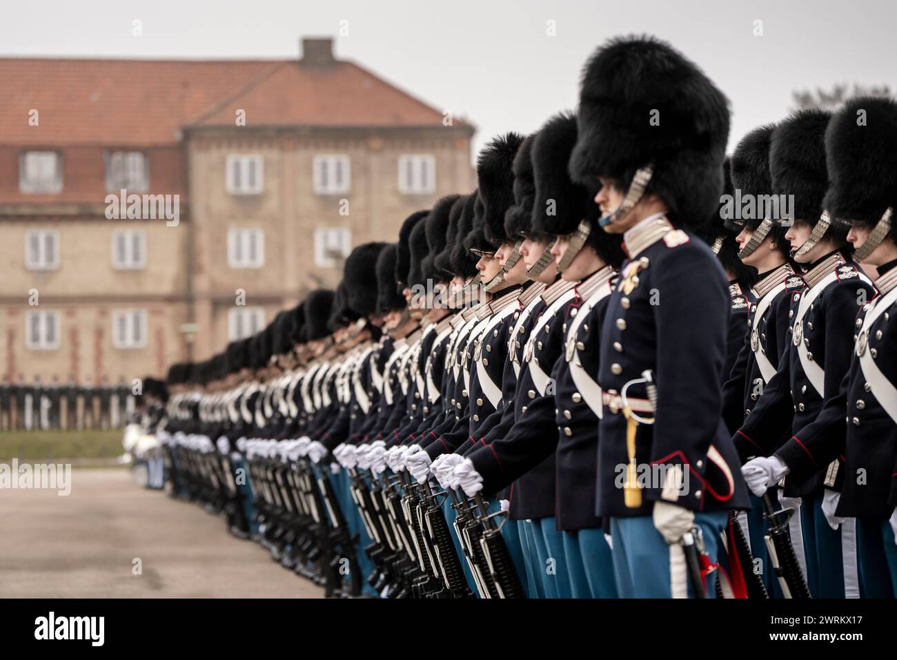 Clock parade at the Royal Life Guard at the Livgarden Barracks in ...
