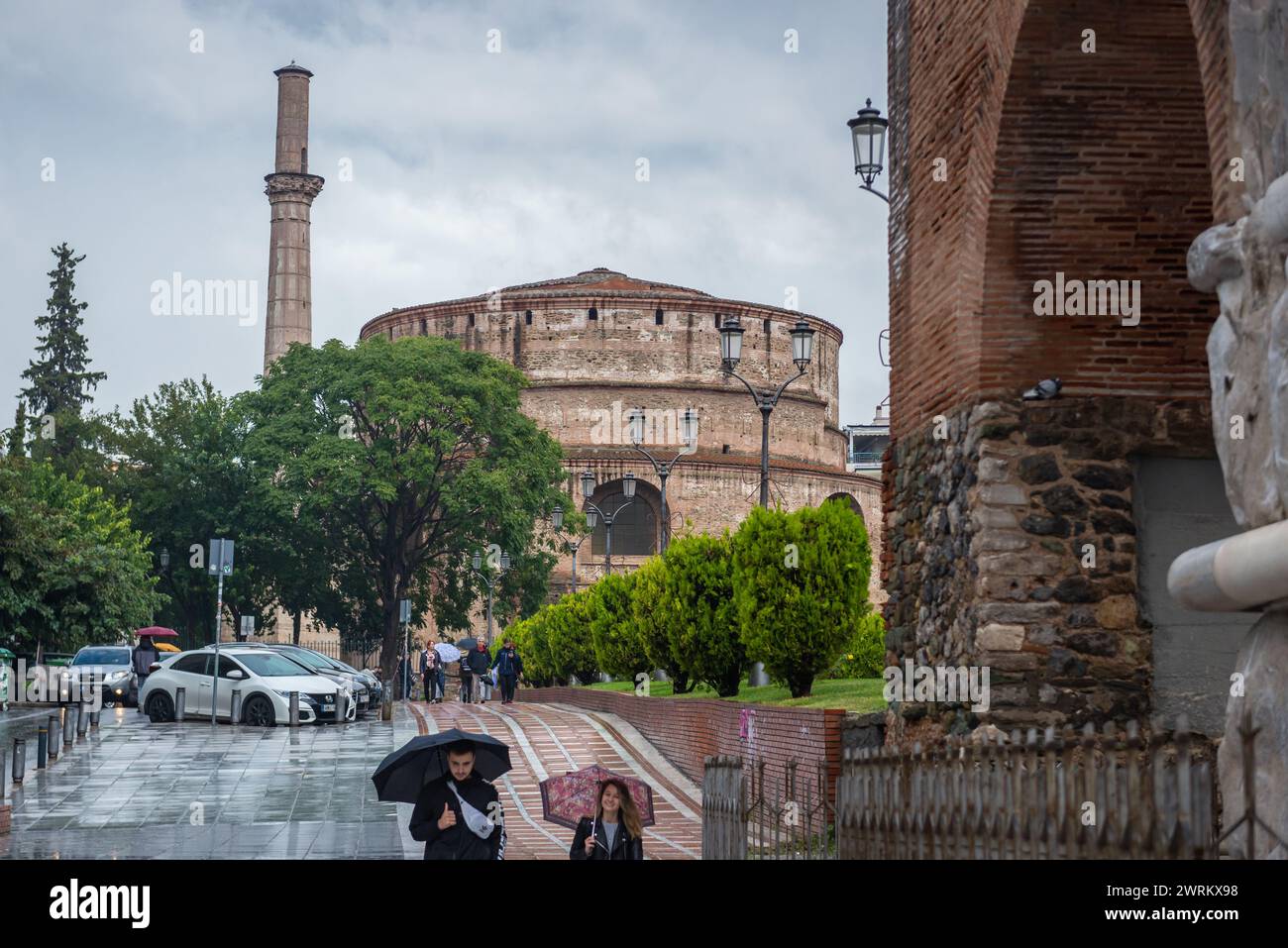 Rotunda of Galerius also called Rotunda of Saint George in Thessaloniki city, Greece. Arch of ...