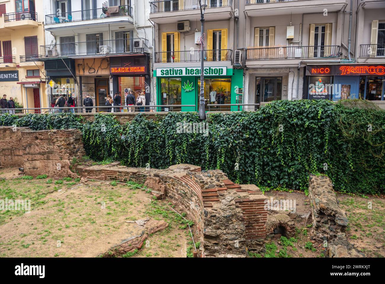 Galleria Complex Arched Hall ruins in Thessaloniki city, Greece Stock ...