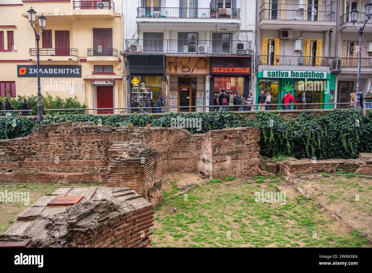Galleria Complex Arched Hall ruins in Thessaloniki city, Greece Stock ...
