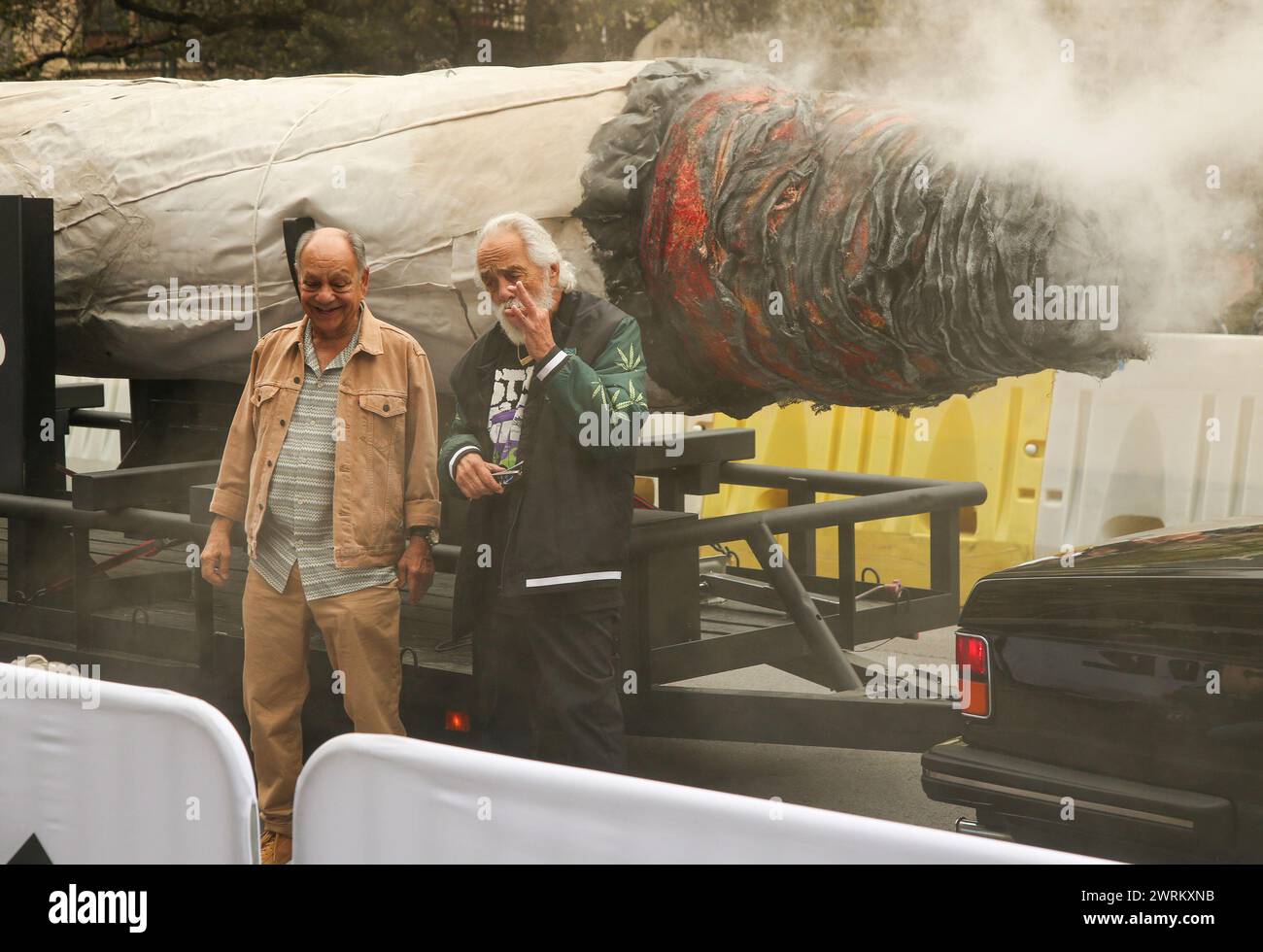 Cheech Marin, left, and Tommy Chong arrive for the world premiere of ...