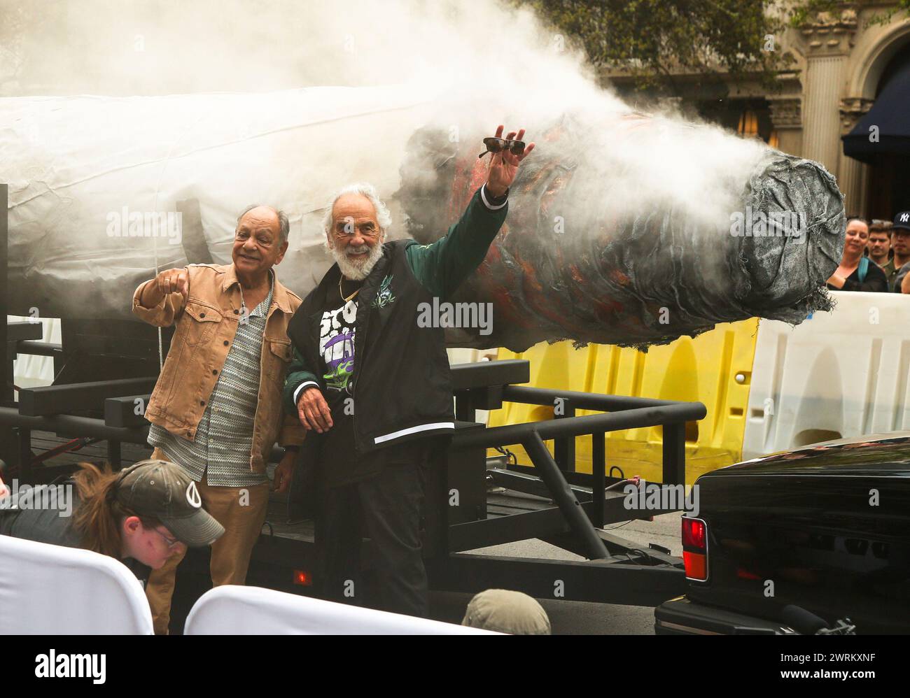 Cheech Marin, left, and Tommy Chong arrive for the world premiere of ...