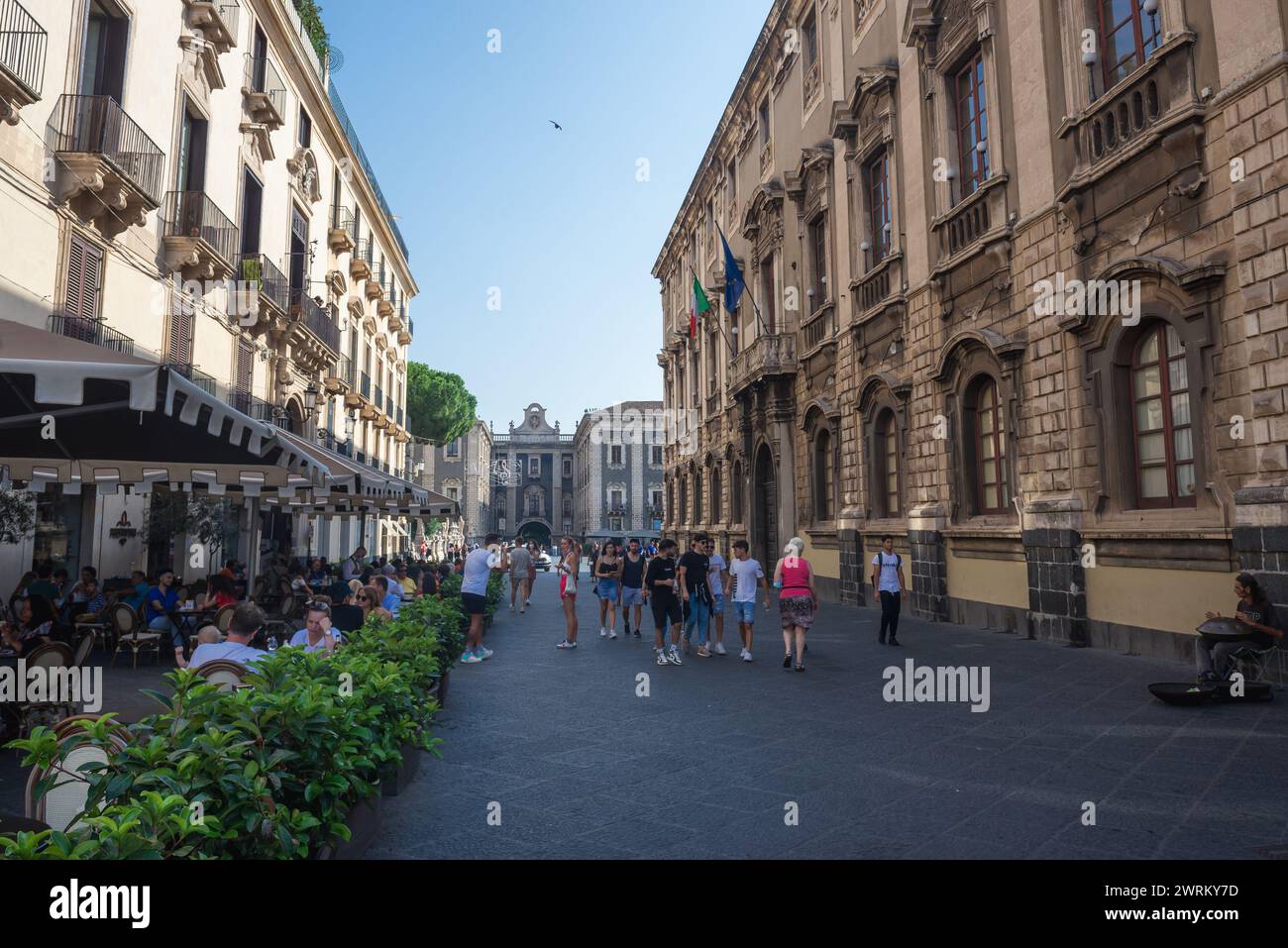 Via Etnea in historic part of Catania city on the island of Sicily ...