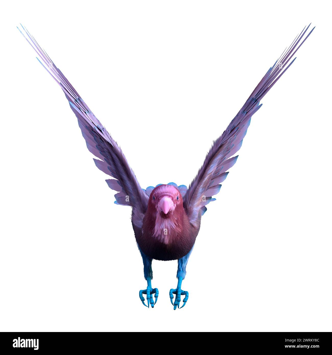 3D rendering of a pink crow isolated on white background Stock Photo ...