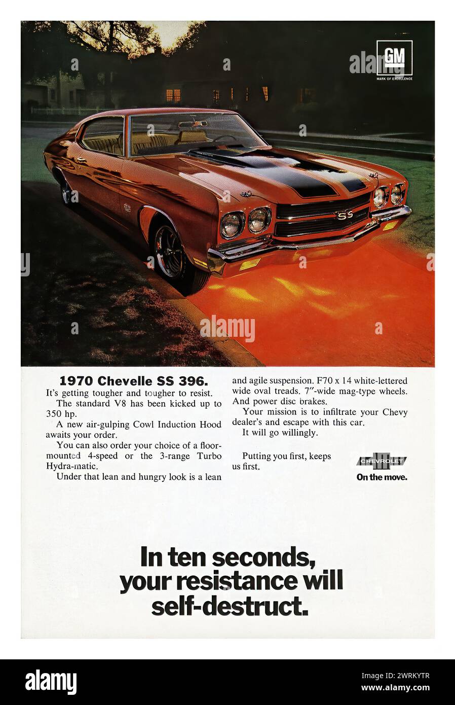 1970 Chevelle SS 396 - Vintage American magazine car advert Stock Photo ...