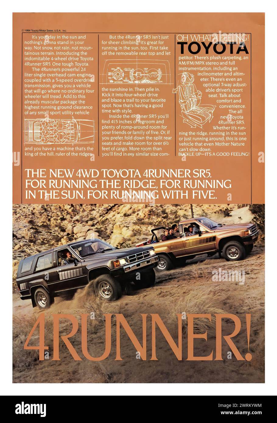 Toyota 4Runner (1984) - Vintage American magazine car advert Stock ...