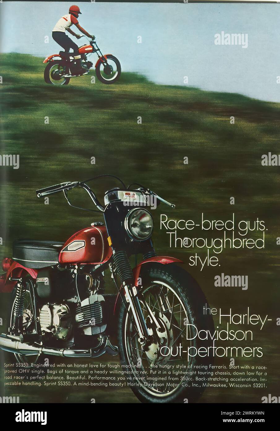 Harley Davidson - 1970 - Vintage American magazine bike advert from the ...