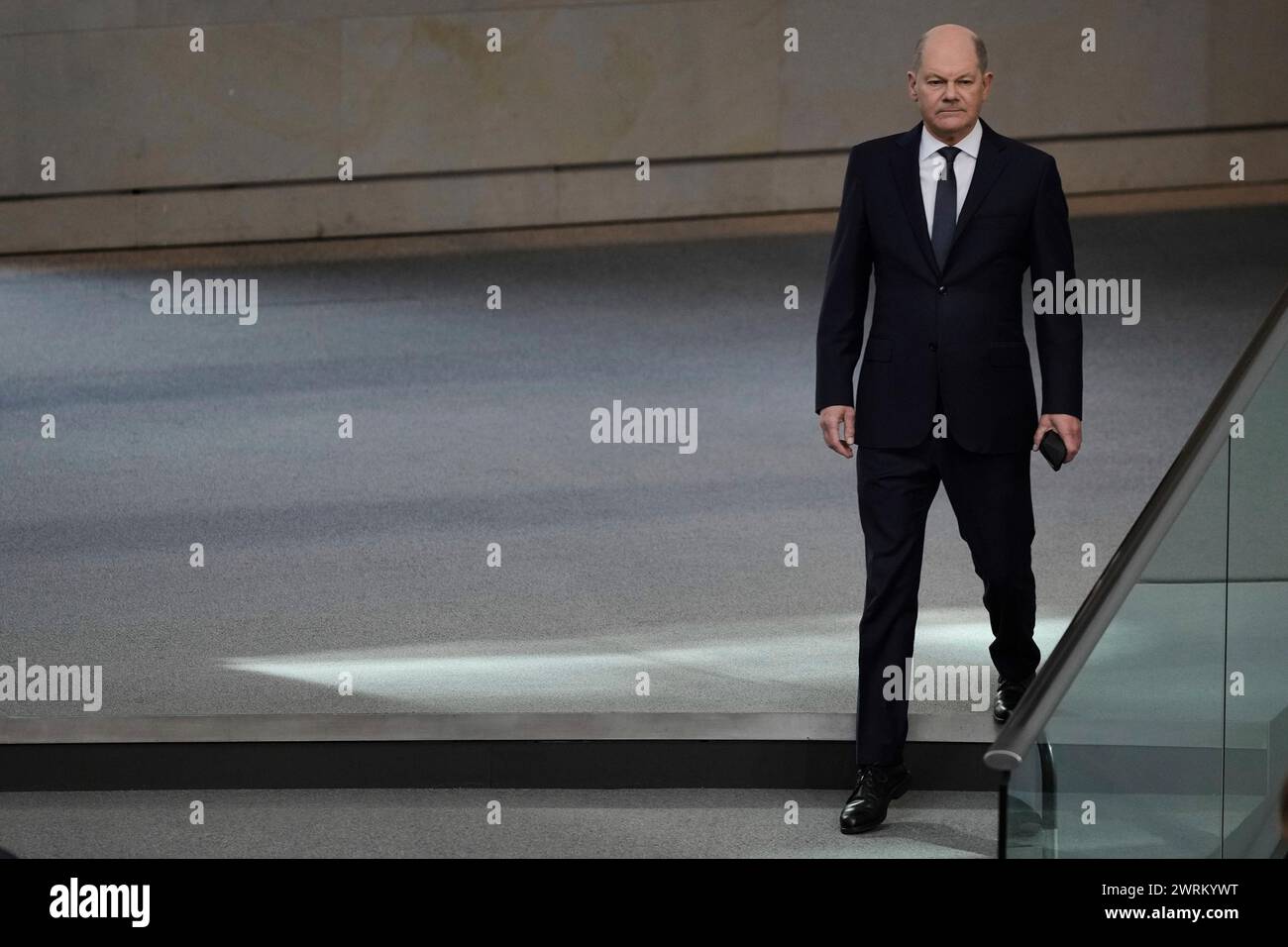 German Chancellor Olaf Scholz arrives for a debate at the German ...