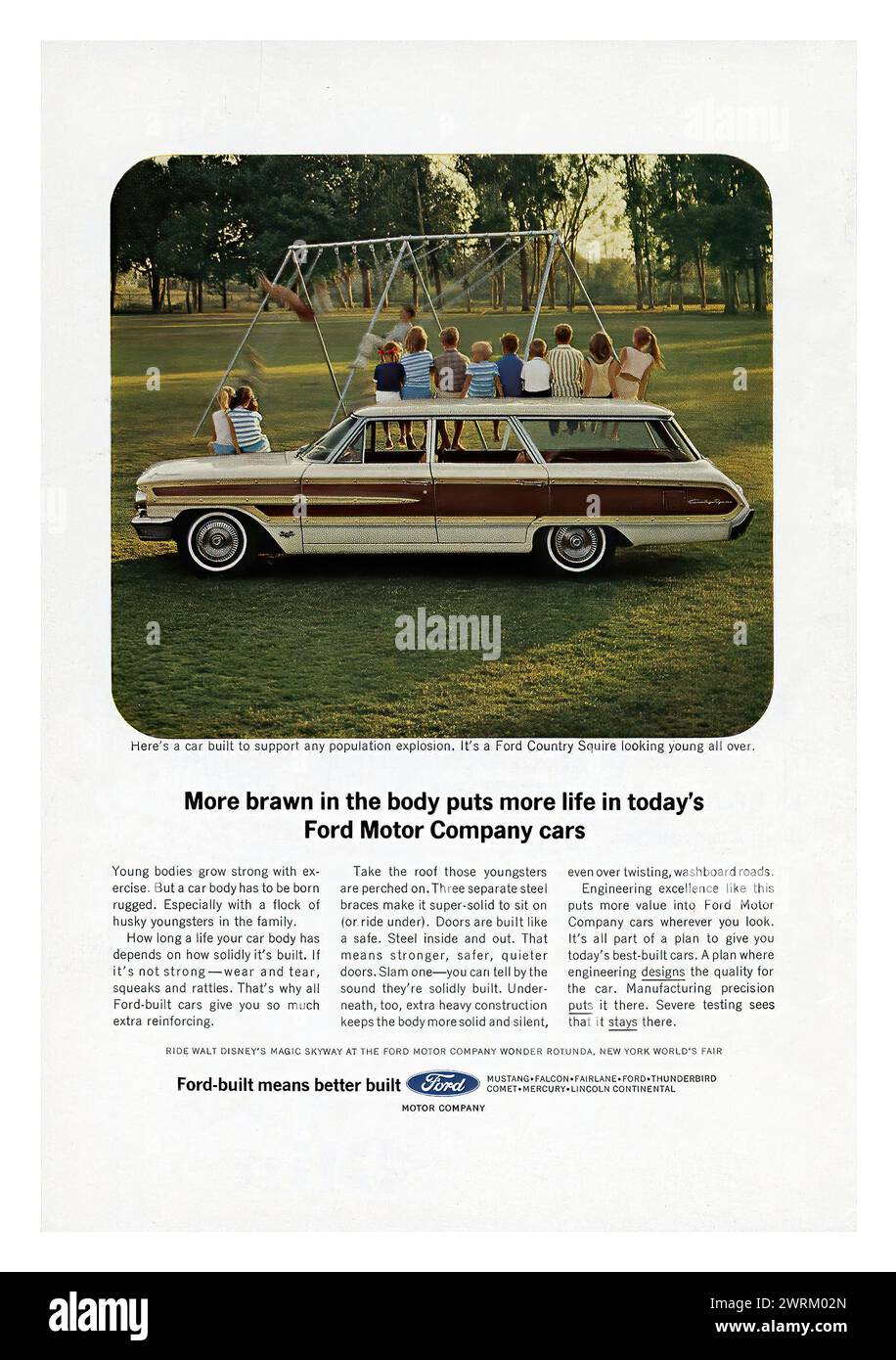 Ford Country Squire - Vintage American magazine car advert Stock Photo ...