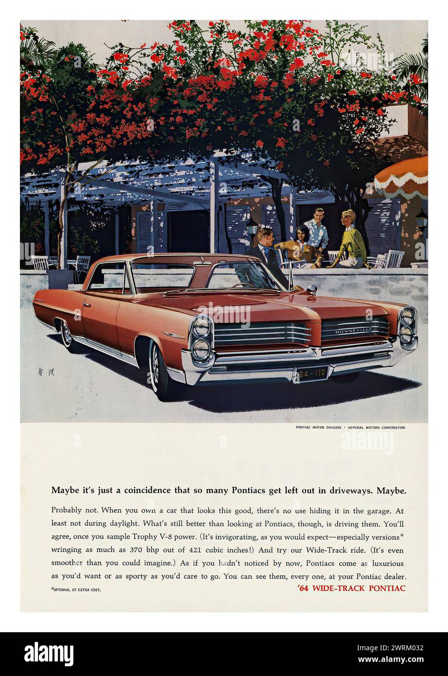 1964 Pontiac Bonneville 01 - Vintage American magazine car advert Stock ...