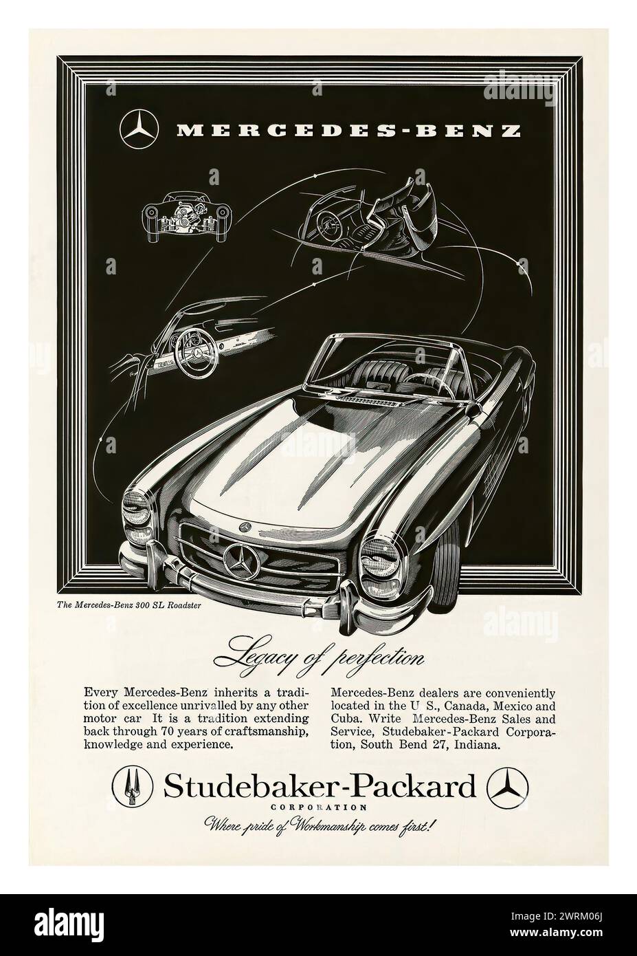 Mercedes - Vintage American magazine car advert Stock Photo - Alamy