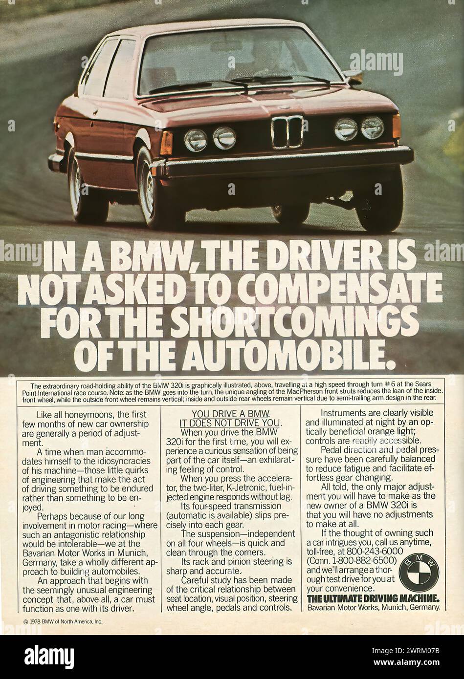 BMW - 1979 - Vintage American magazine car advert from the 70s Stock Photo - Alamy