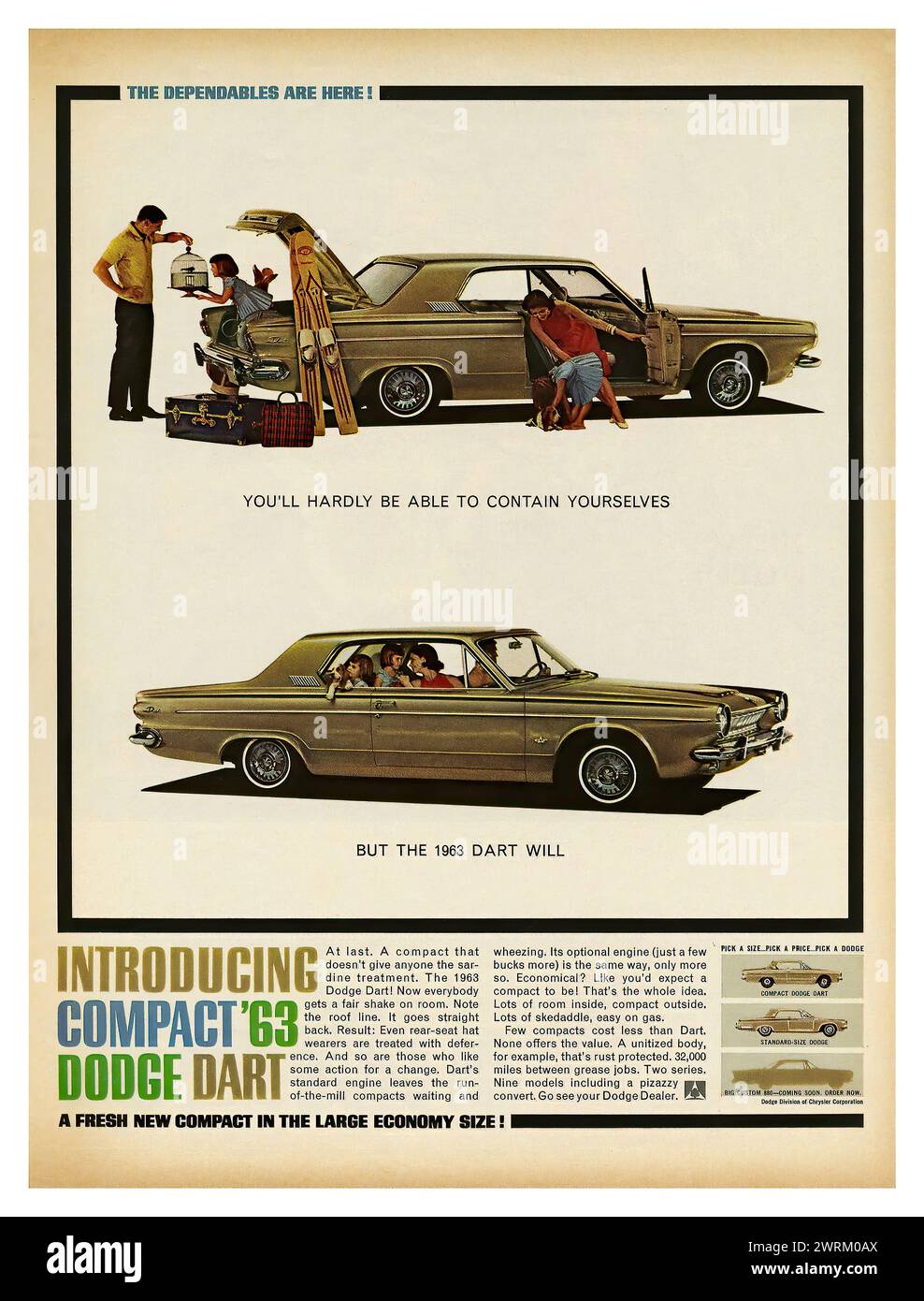 '63 Dodge Dart - Vintage American magazine car advert Stock Photo - Alamy