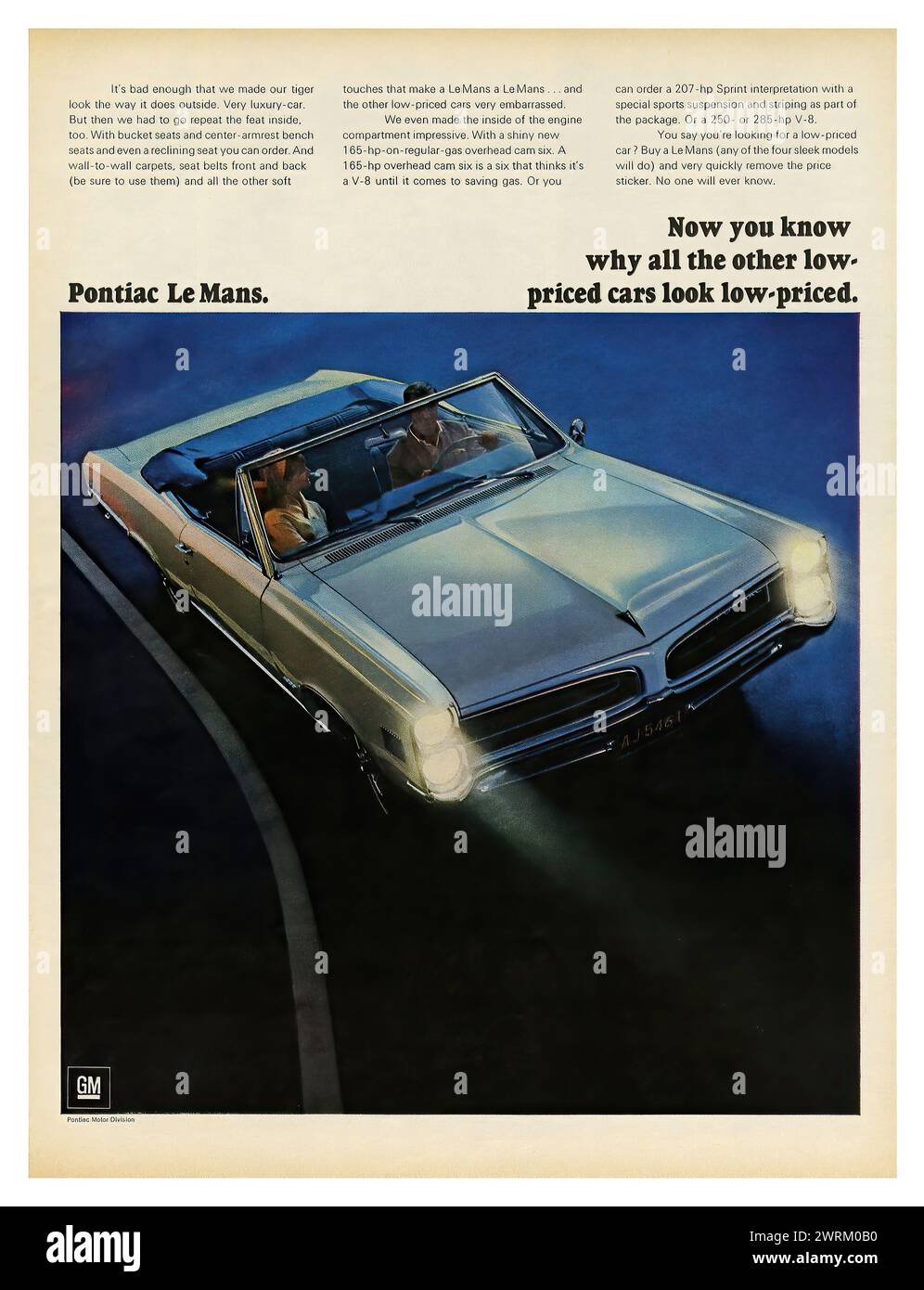 Pontiac Le Mans - Vintage American magazine car advert Stock Photo - Alamy