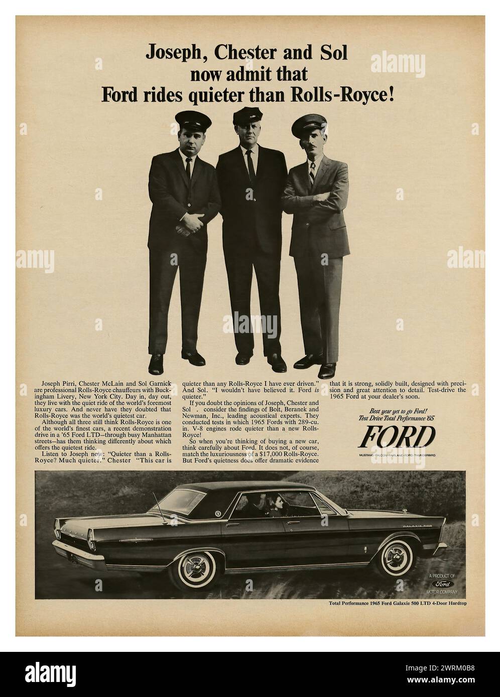 65' Ford LTD - Vintage American magazine car advert Stock Photo - Alamy