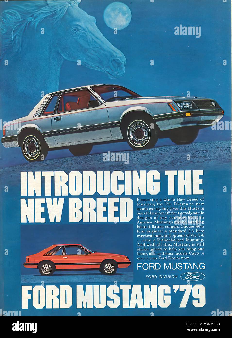 Ford Mustang - Vintage American magazine car advert Stock Photo - Alamy
