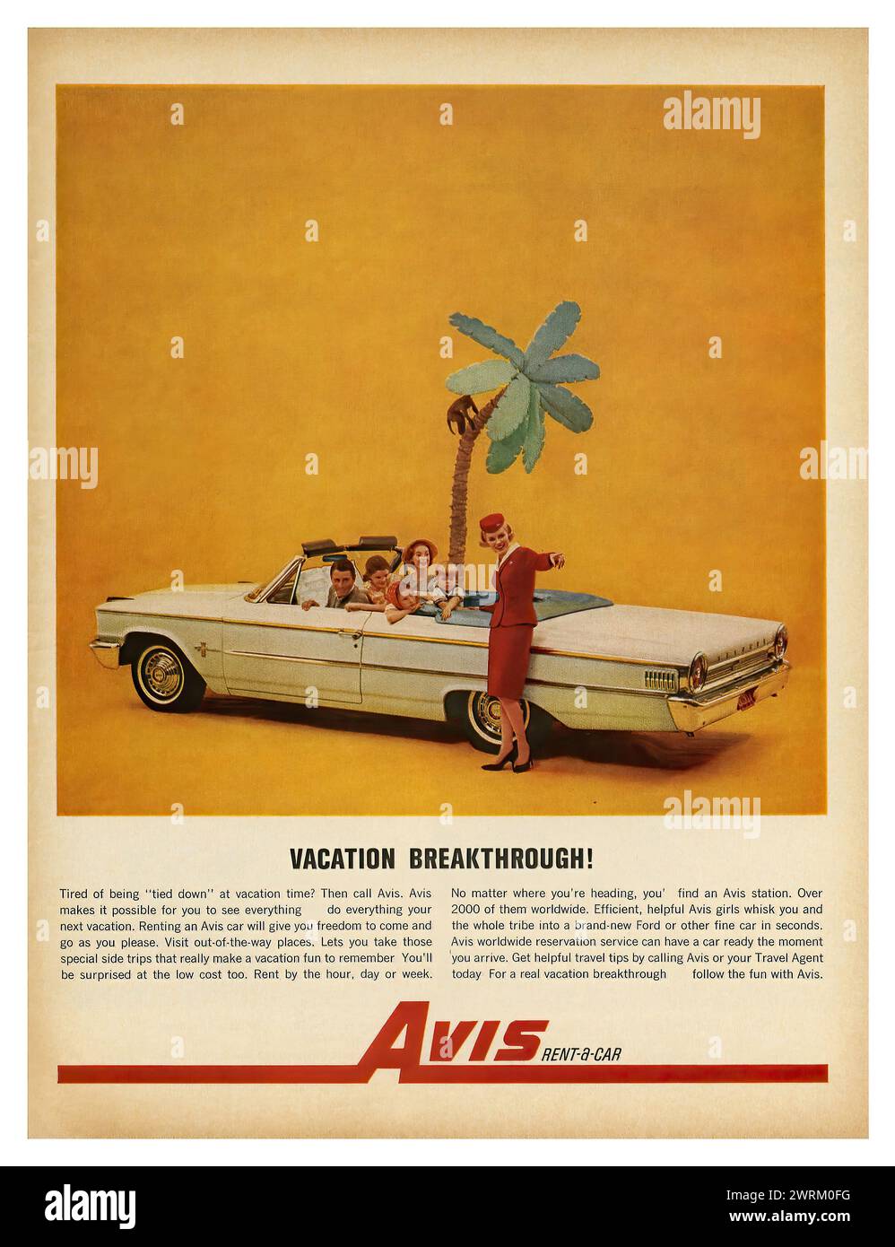 Avis Rent 02 - Vintage American magazine car advert Stock Photo - Alamy