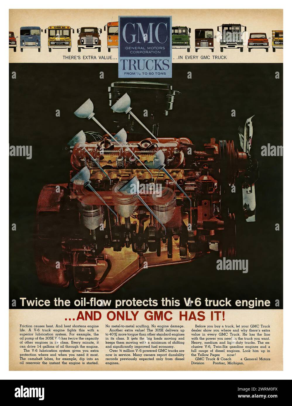 GMC Trucks (1962) - Vintage American magazine car advert Stock Photo ...