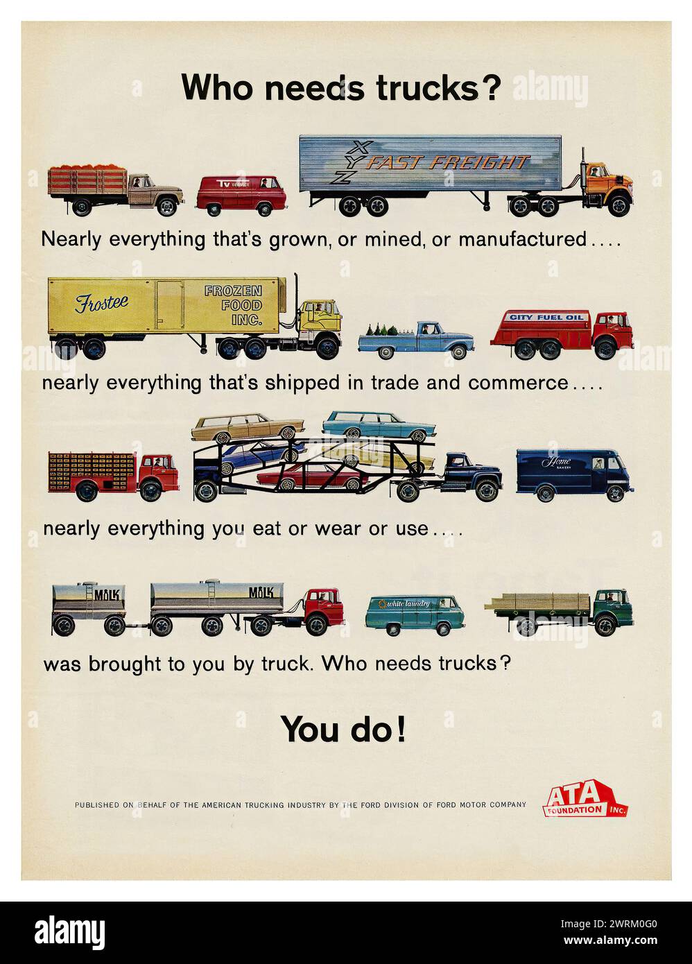 ATA Foundation Inc. (1965) - Vintage American magazine car advert Stock ...