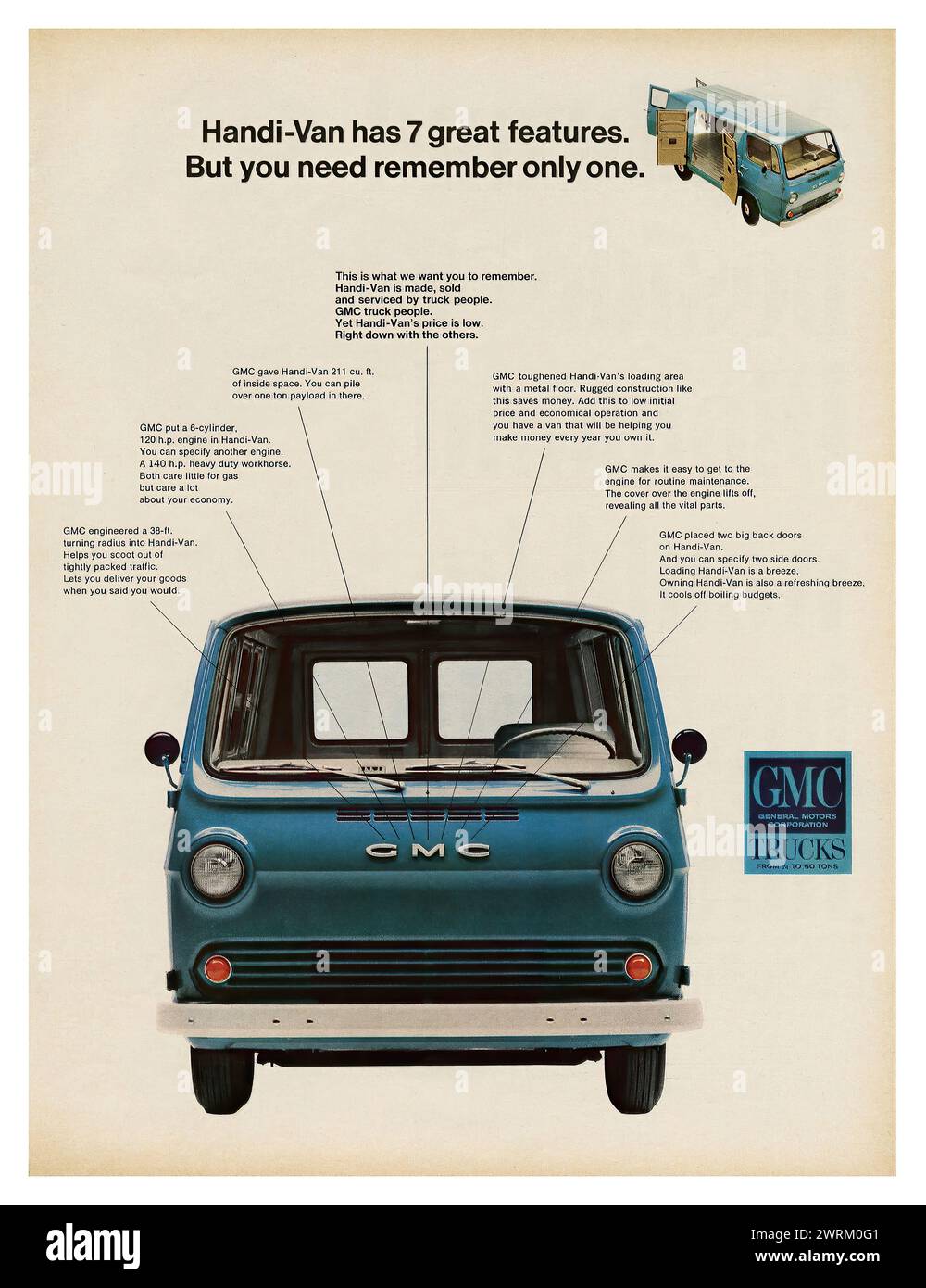 GMC Handi - Vintage American magazine car advert Stock Photo - Alamy