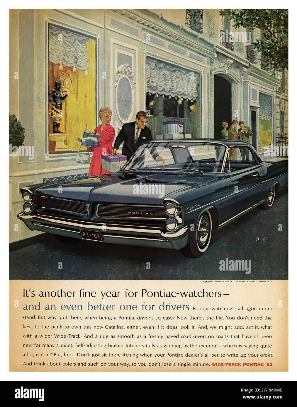 '63 Pontiac Catalina - Vintage American magazine car advert Stock Photo ...