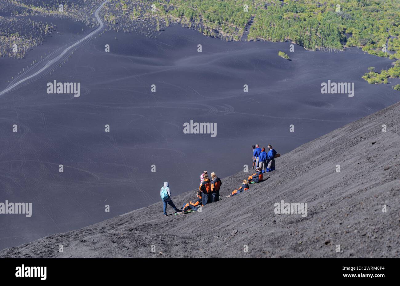 Nicaragua,Cerro negro volcano boarding, south american volcano Stock ...