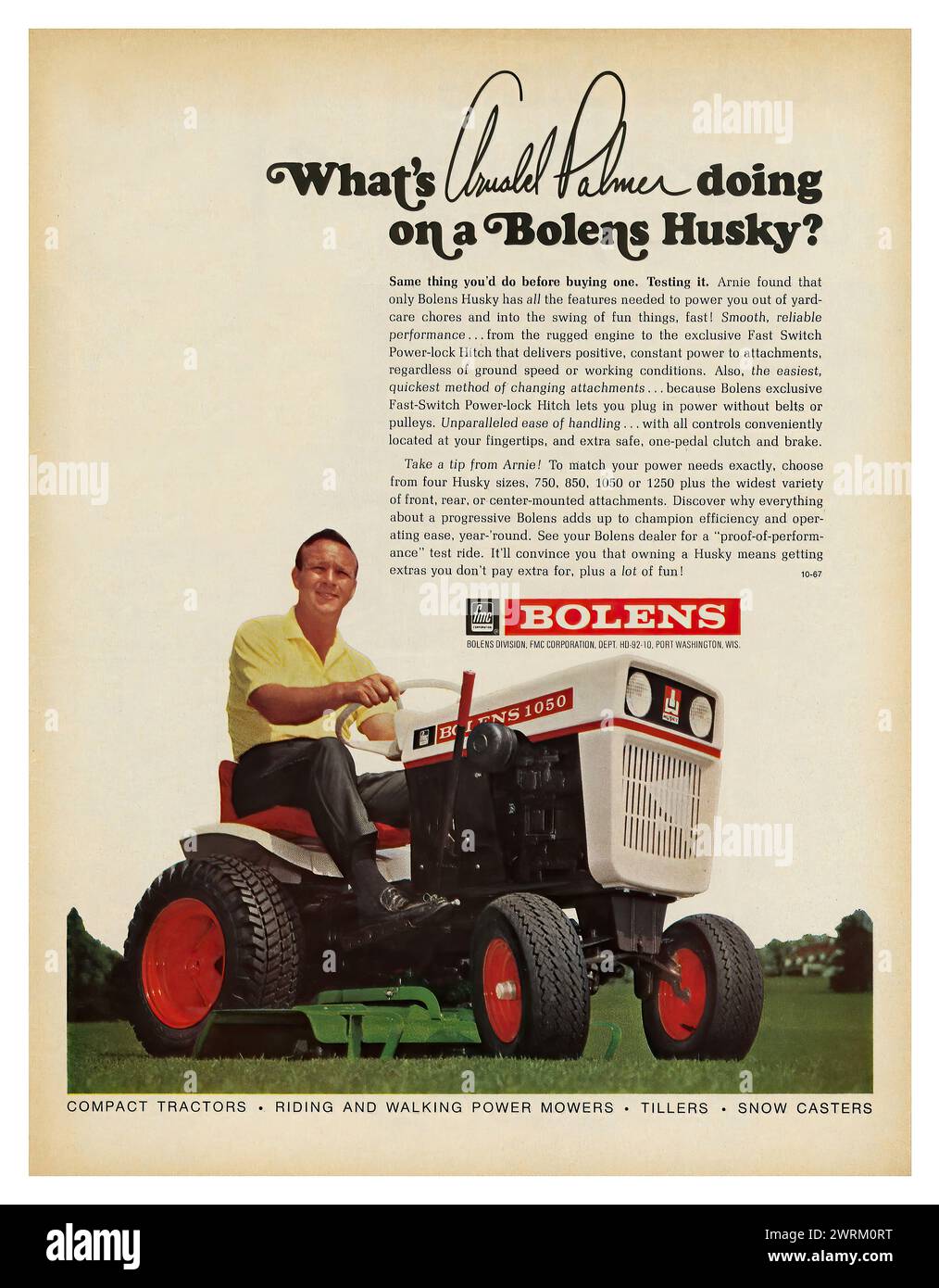 Bolens Husky (1967) - Vintage American magazine car advert Stock Photo ...