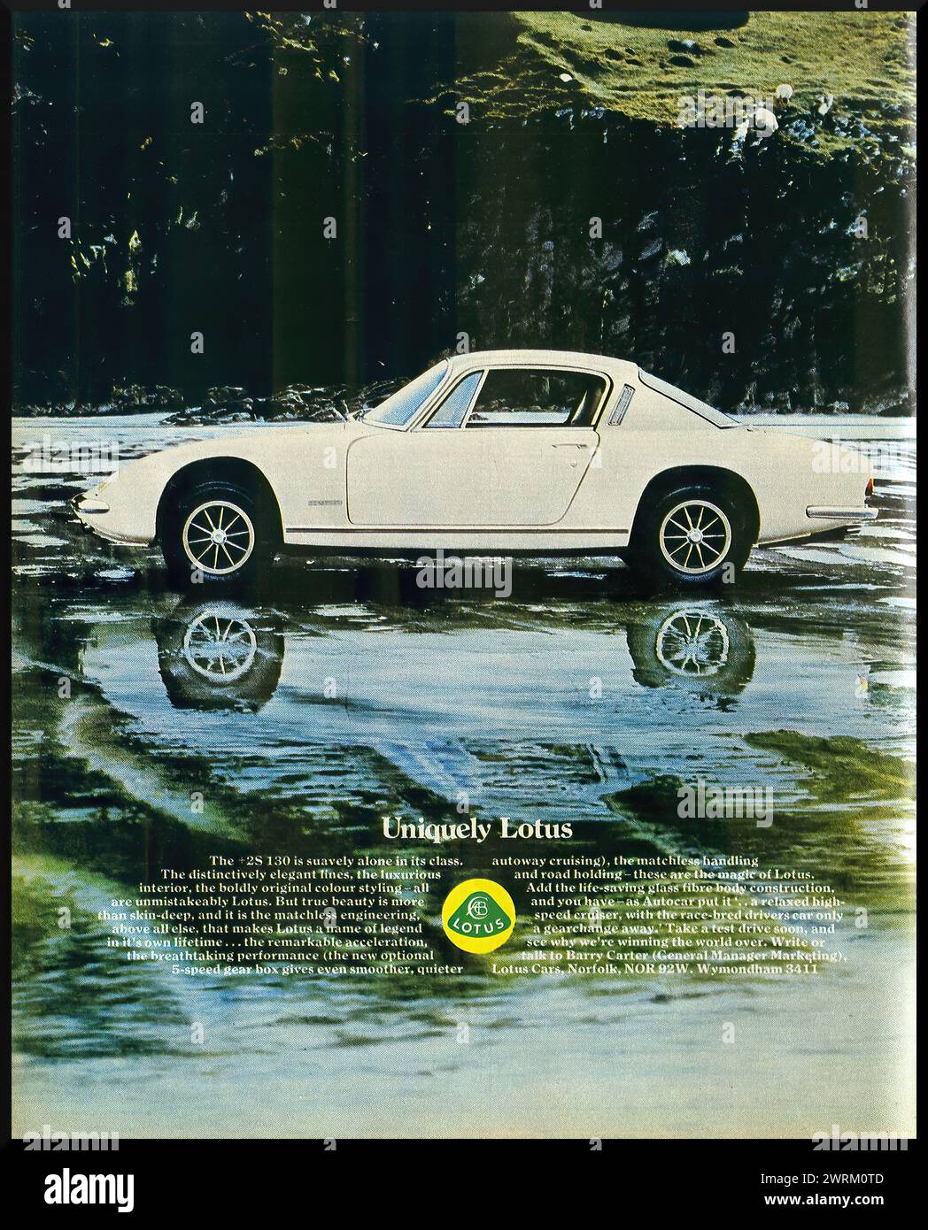 Lotus - 1973 - Vintage American magazine car advert from the 70s Stock ...
