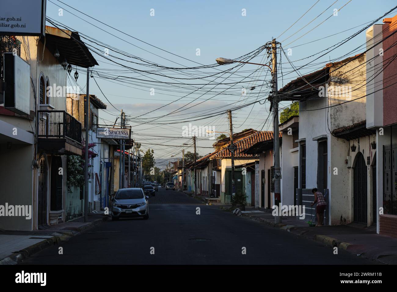 Leon city Nicaragua, streets and architecture Stock Photo - Alamy