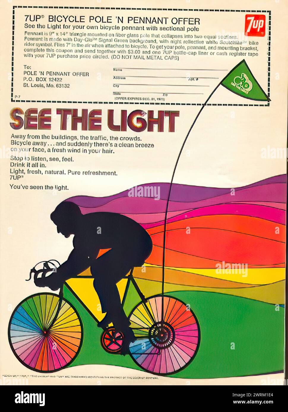 7UP - 1973 - Vintage American magazine advert from the 70s Stock Photo ...