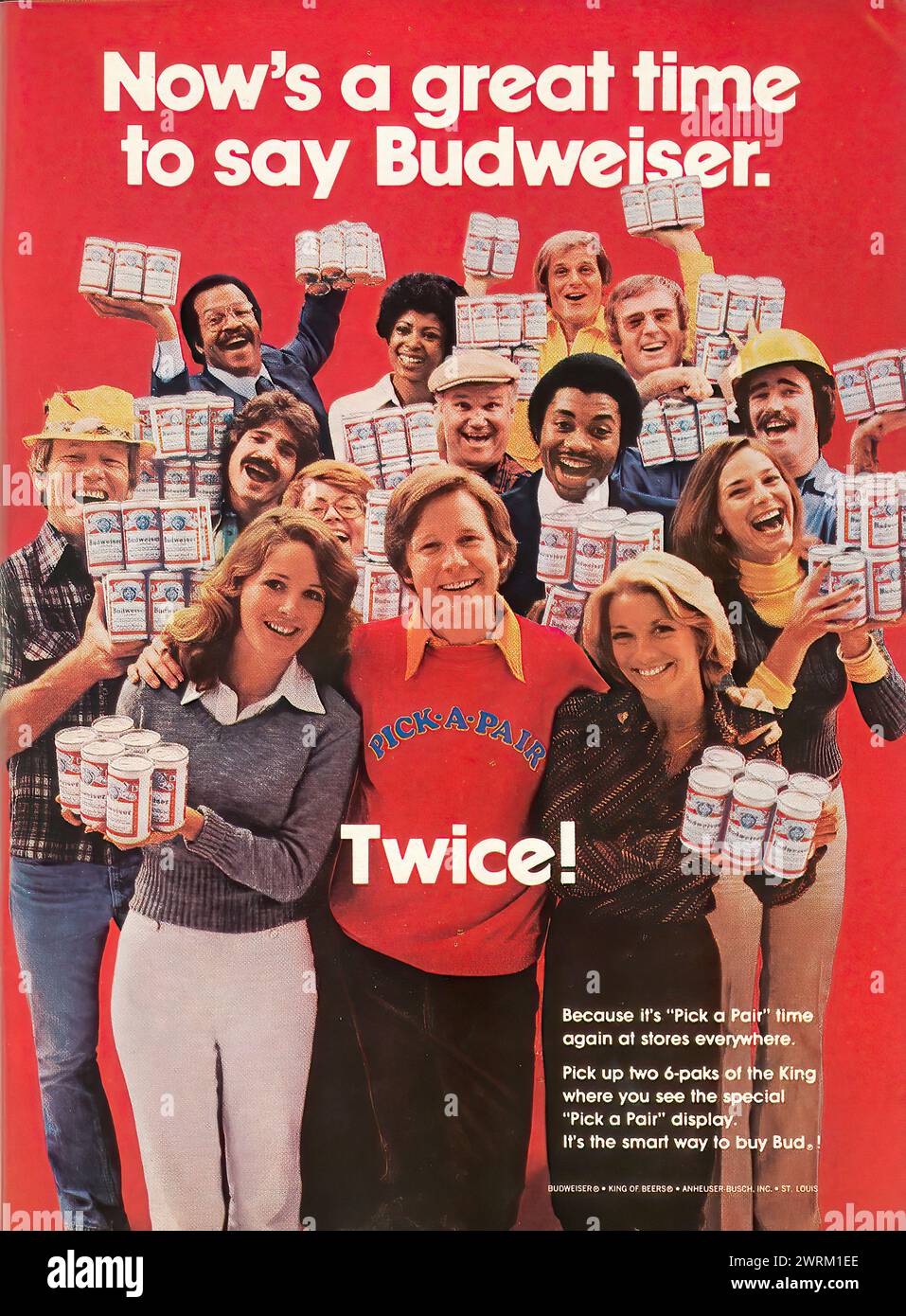Budweiser - 1977 - Vintage American magazine advert from the 70s Stock ...
