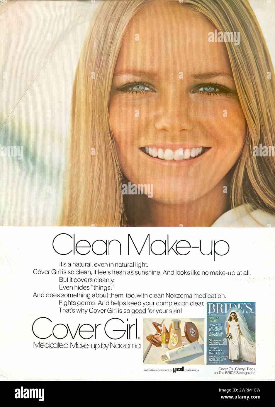 Cover Girl - 1970 - Vintage American magazine advert from the 70s Stock ...