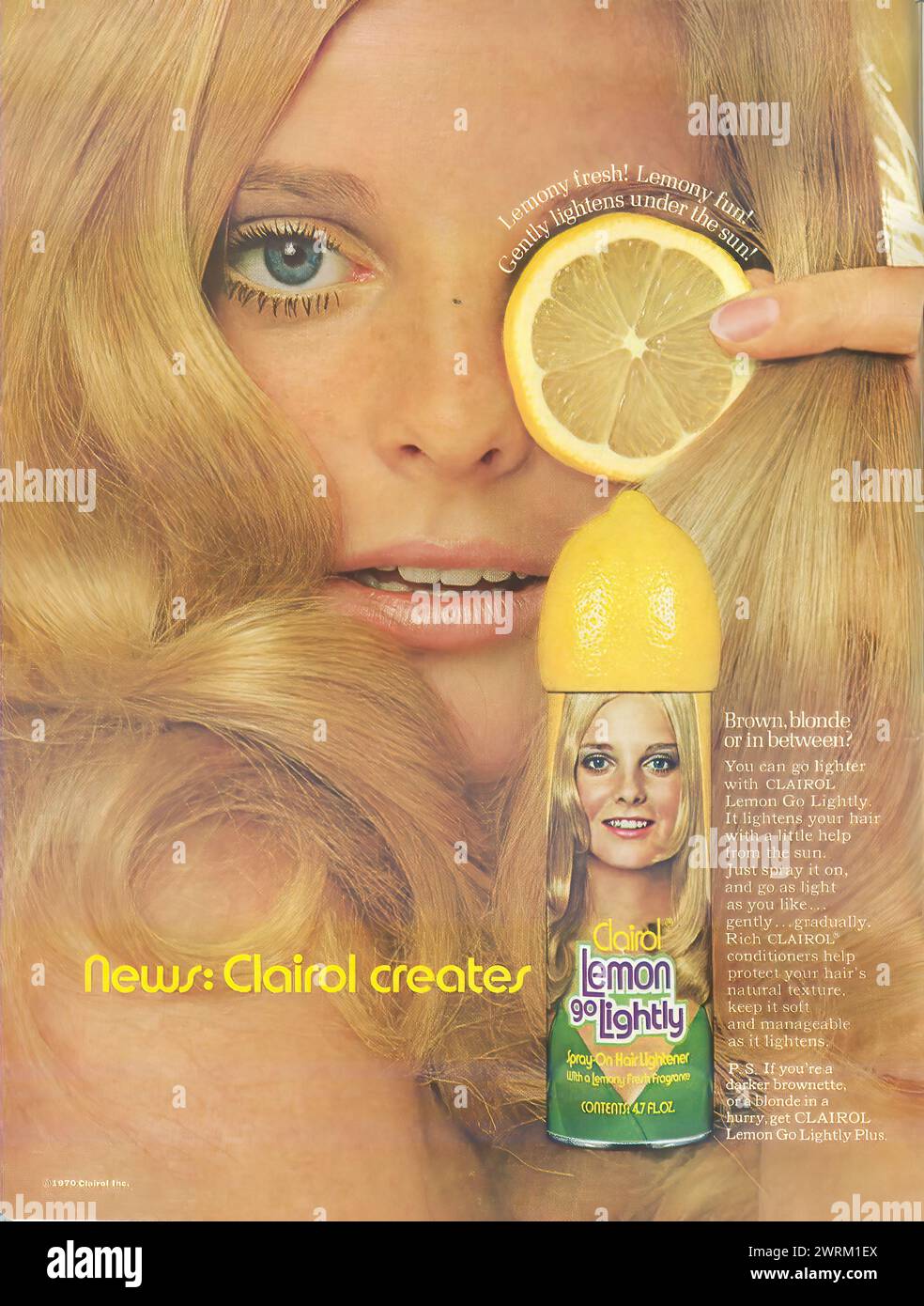 Clairol Lemon Go Lightly - 1970 - Vintage American magazine advert from ...