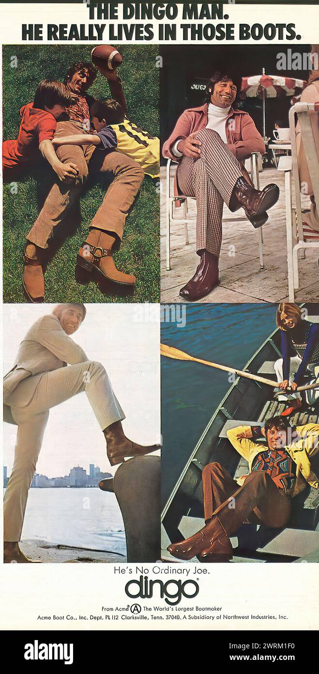 Dingo - 1972 - Vintage American magazine advert from the 70s Stock ...