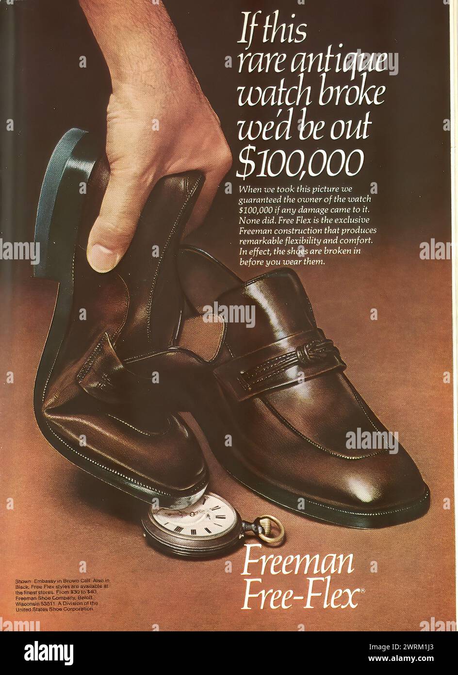 Freeman Free-Flex - 1972 - Vintage American magazine advert from the 70s Stock Photo - Alamy