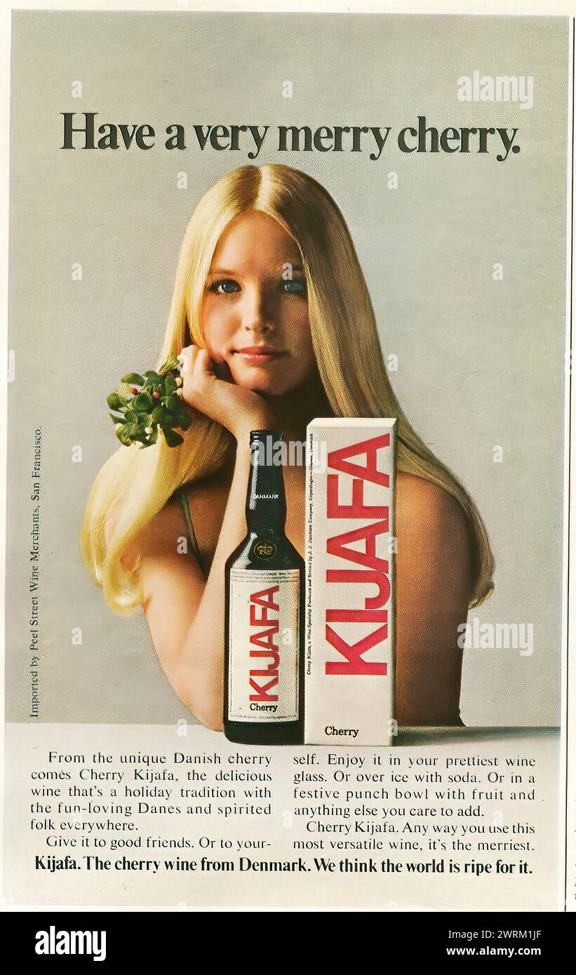 Kijafa - 1975 - Vintage American magazine advert from the 70s Stock ...