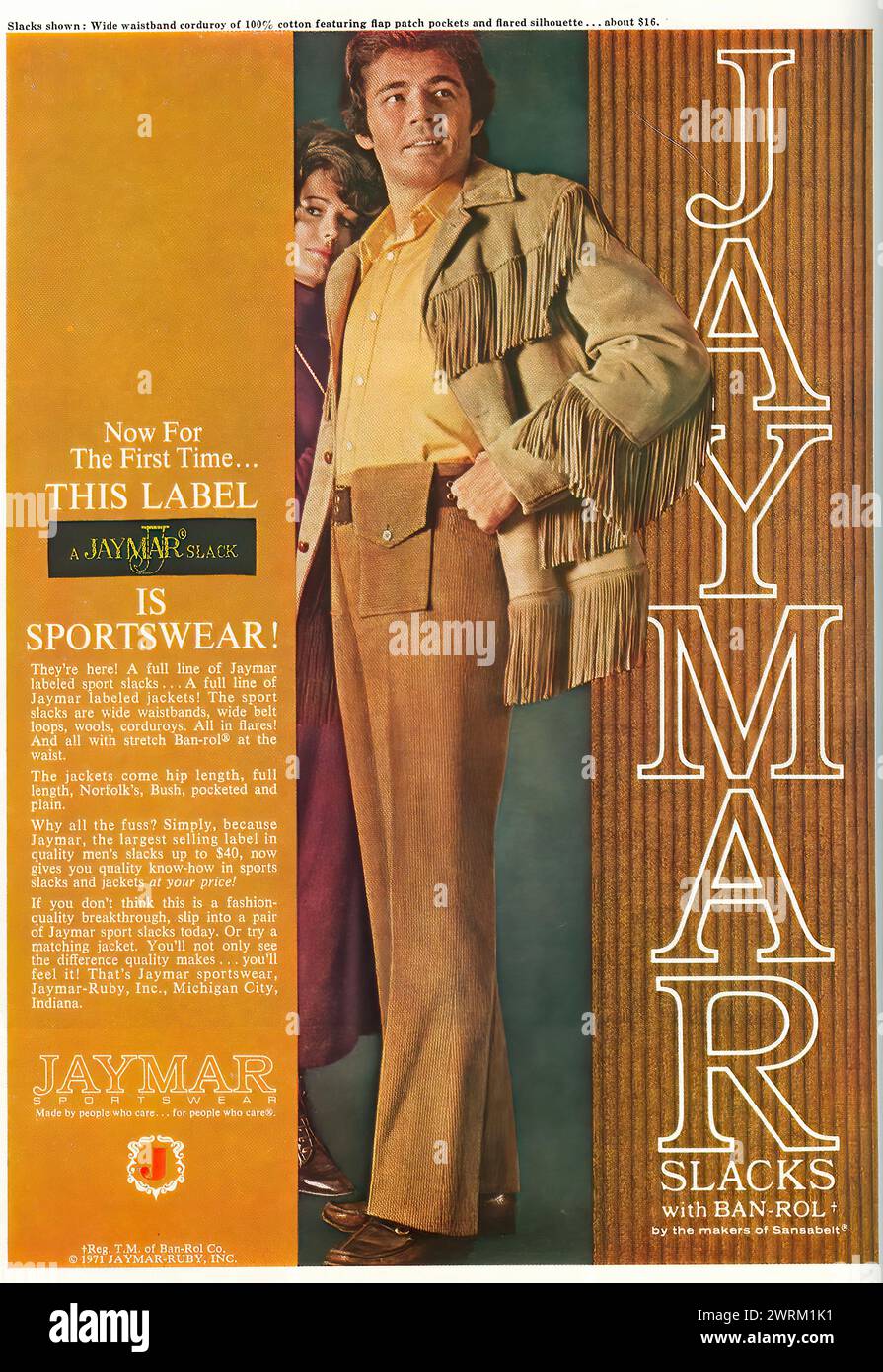 Jaymer - 1971 - Vintage American magazine advert from the 70s Stock Photo - Alamy