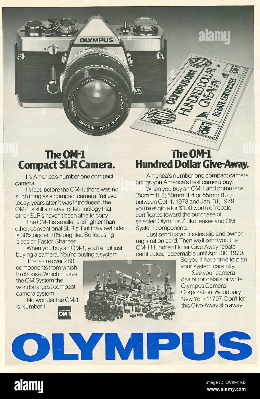 Olympus OM-1 - 1978 - Vintage American magazine advert from the 70s ...