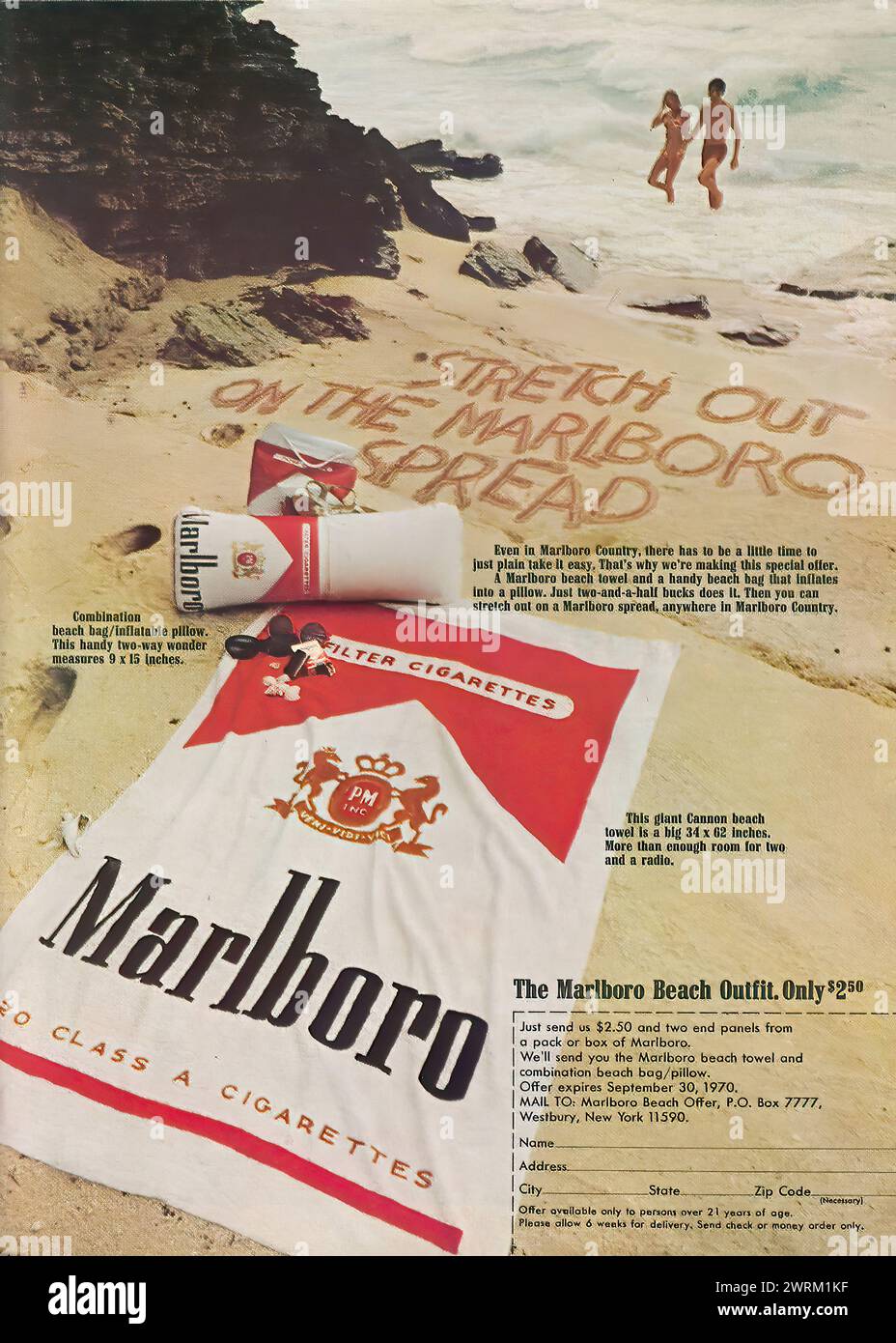 Marlboro - 1970 - Vintage American magazine advert from the 70s Stock ...