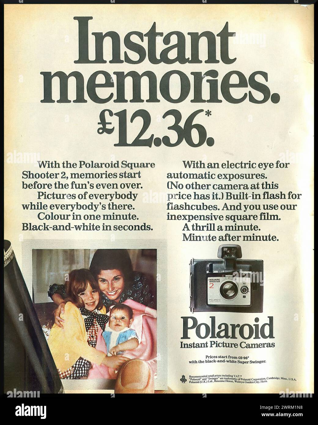 Polaroid - 1973 - Vintage American magazine advert from the 70s Stock ...