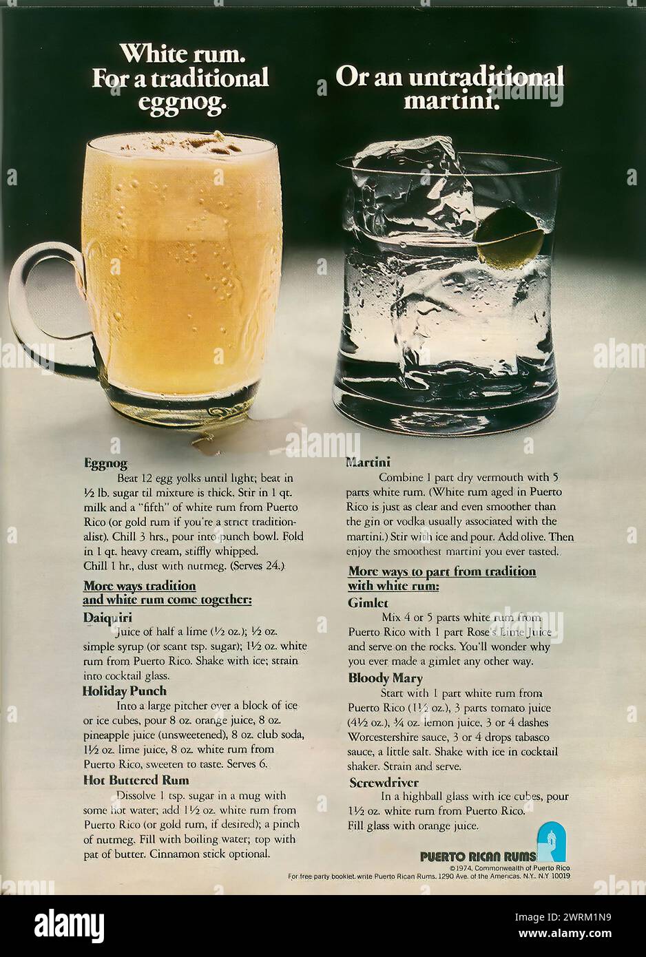 Puerto Rican Rum - 1975 - Vintage American magazine advert from the 70s ...