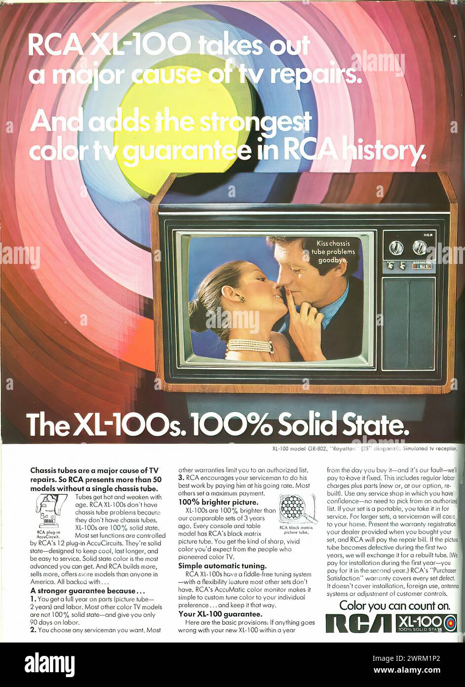 RCA - 1972 - Vintage American magazine advert from the 70s Stock Photo ...