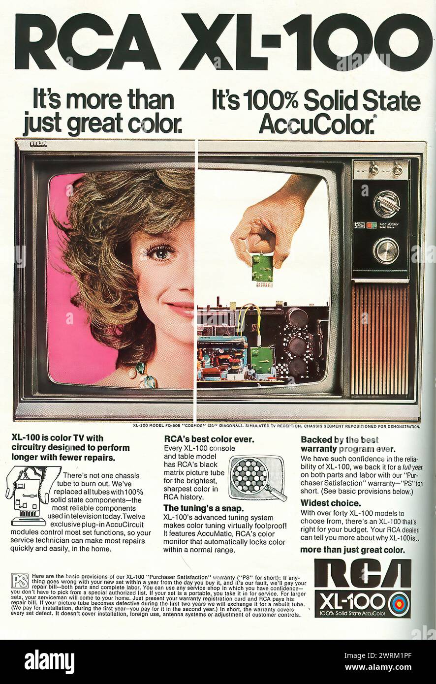 RCA XL-100 - 1972 - Vintage American magazine advert from the 70s Stock ...