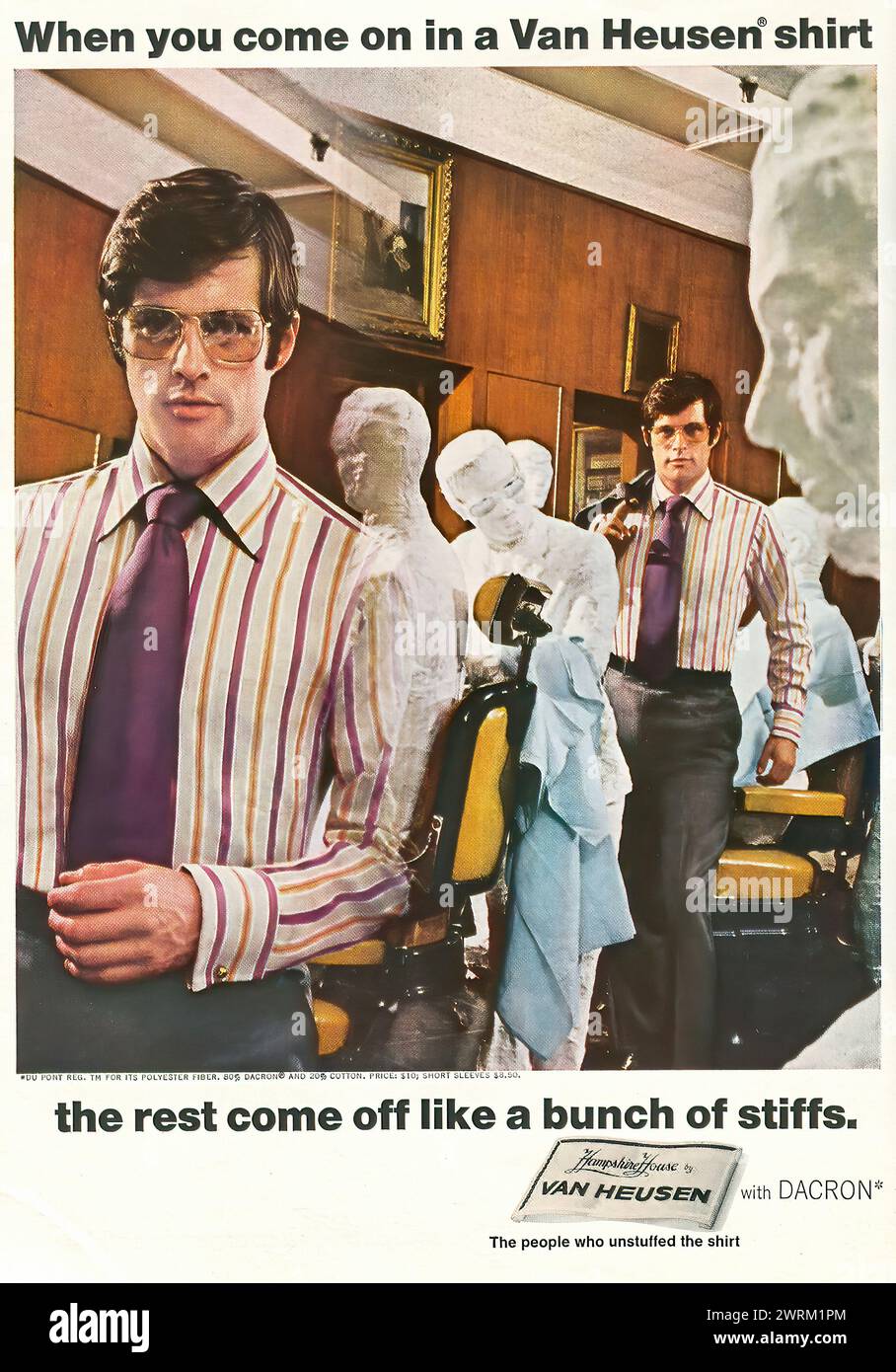 Van Heusen - 1970 - Vintage American magazine advert from the 70s Stock ...