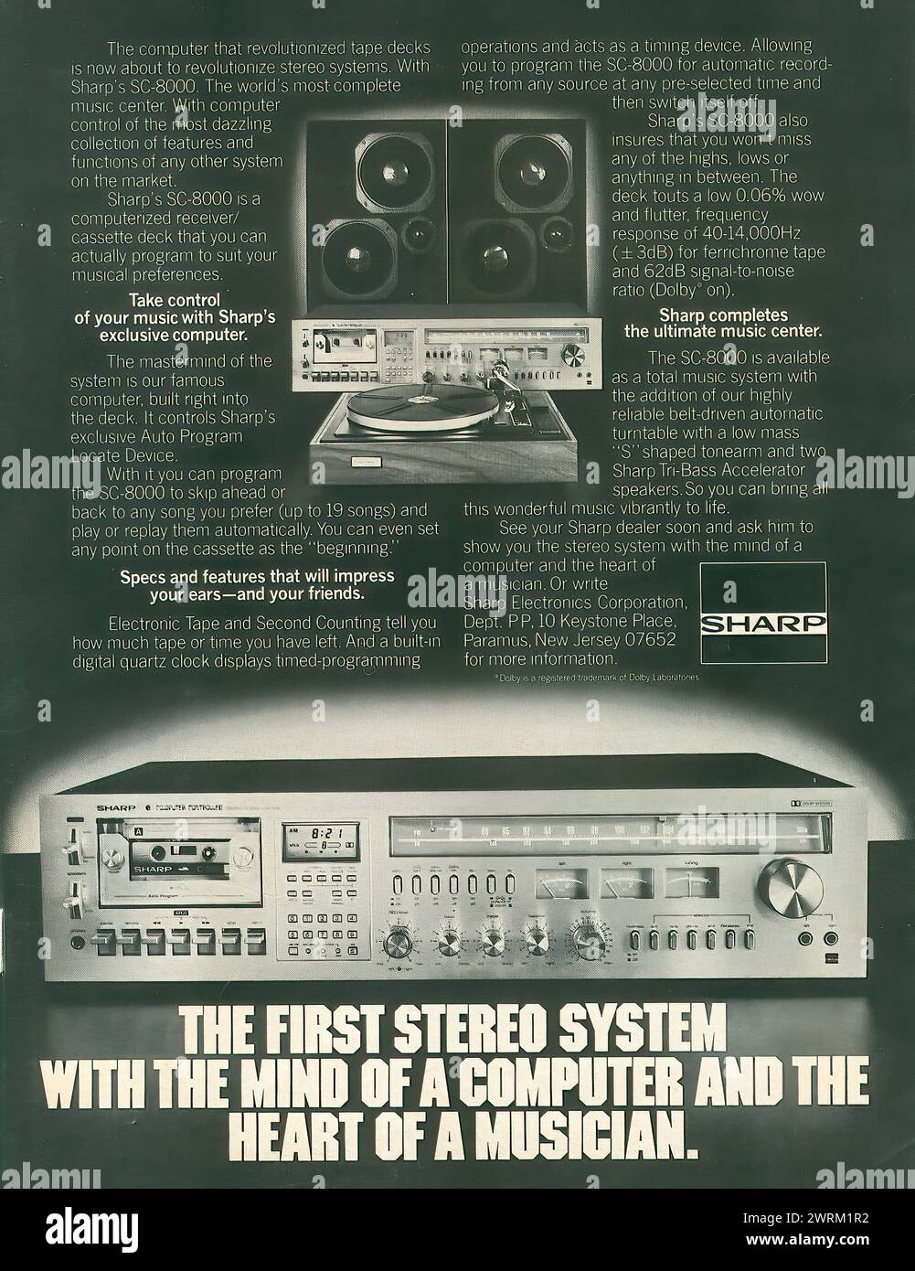 Sharp - 1979 - Vintage American magazine advert from the 70s Stock ...